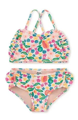 TEA COLLECTION Ruffle Two-piece Swim Set - Tropical Fruit Floral