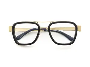 CADDIS Bandit Square Frame Reading Glasses - Matte Gold - Matte Black