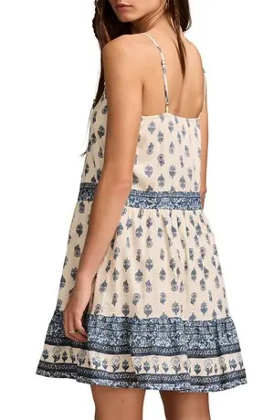 Lucky Brand Border Print Cotton Mini Dress