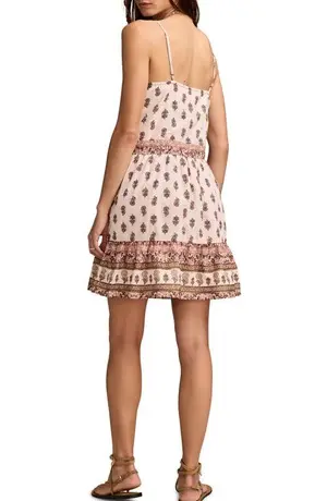 Lucky Brand Border Print Cotton Mini Dress - Mauve Combo