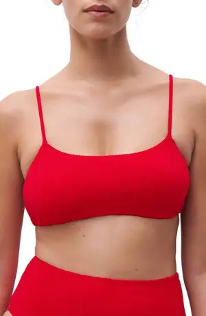 Chantelle Jacquard Bikini Top - Cherry Red