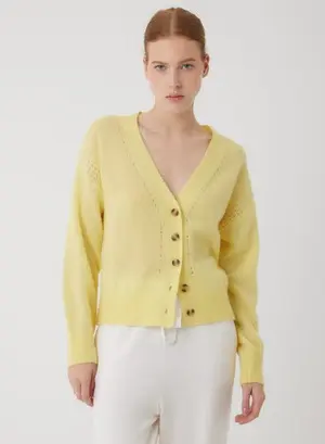 Majestic Filatures Cashmere Silk Pointelle Cardigan
