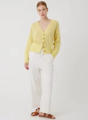 Majestic Filatures Cashmere Silk Pointelle Cardigan