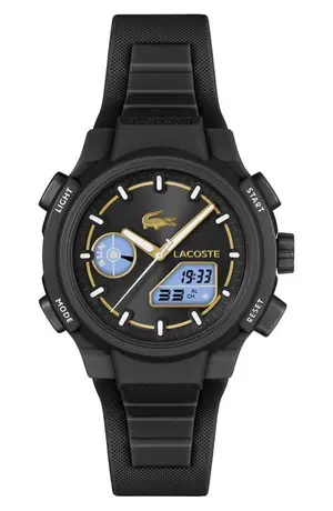 Lacoste Silicone Strap Watch - Black