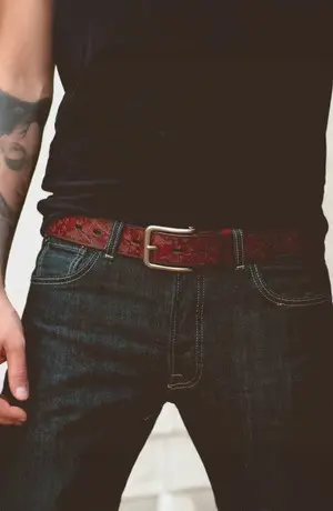 Bed Stu Everton Stamped Leather Belt