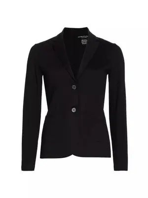 Majestic Filatures Soft Touch Two Button Blazer - Noir