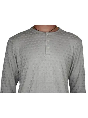 LEDGER & FORD Folsom Basketweave Henley - Grey