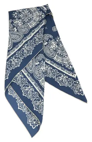 VIENS AVEC MOI Paisley Large Silk Square Scarf