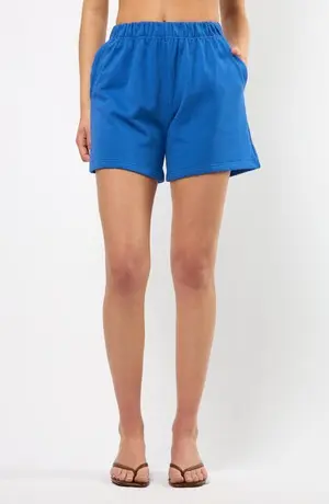 VIENS AVEC MOI The Lakeside Graphic Sweat Shorts - Blue