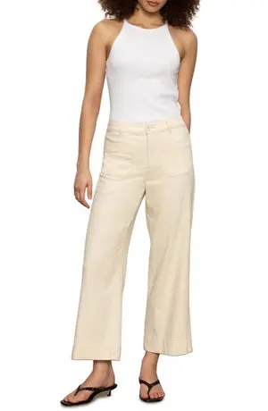 Sanctuary High Waist Wide Leg Cropped Cotton Pants