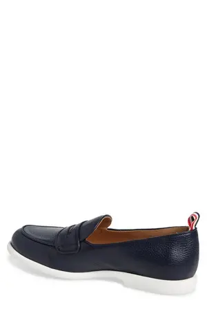 Thom Browne Varsity Square Toe Penny Loafer - Navy