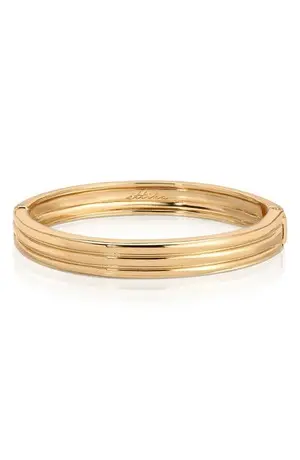 Ettika Etched Hinged Bangle - Gold