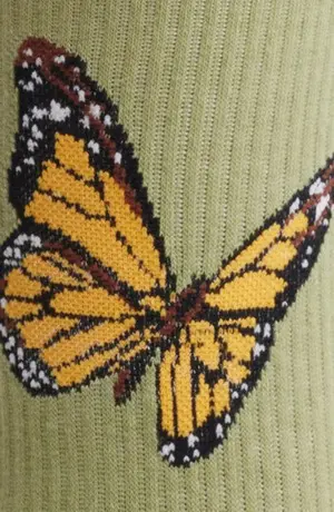 CASA CLARA Mariposa Butterfly Crew Socks - Sage