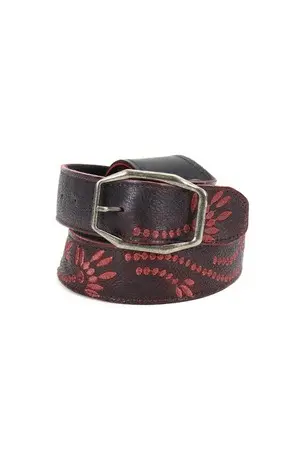 Bed Stu Mohawk Leather Belt Red Black Delux