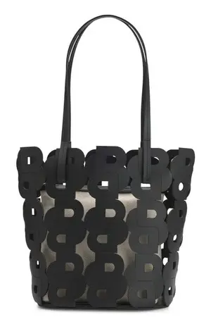 BOSS Double B Monogram Leather Tote - Black