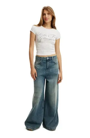 COTTON ON 91 Wide Leg Jean - Britney Blue