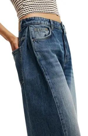 COTTON ON 91 Wide Leg Jean - Pleat Florence Blue