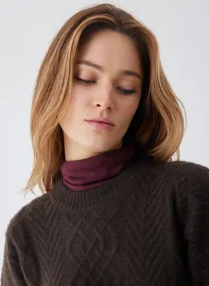 Majestic Filatures Yak Wool Blend Cable Knit Crewneck