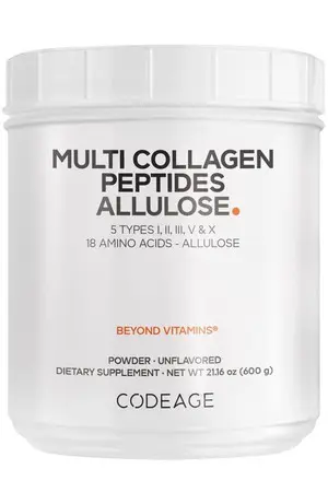 CODEAGE Multi Collagen Peptides + Allulose Unflavored - White