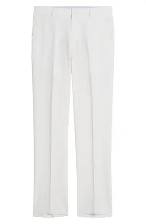 Berle Flat-front Linen Dress Pants - White