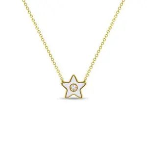 IN SEASON JEWELRY 14k Yellow Cz Enamel Star Pendant Necklace - Gold