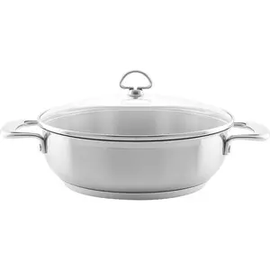 CHANTAL Induction 21 Steel 5 Qt. Chef's Pan W/ Glass Lid - Silver