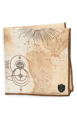 CLIFTON WILSON Arcane Linen Pocket Square