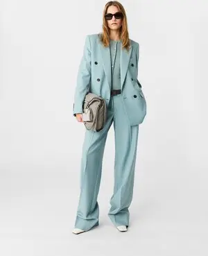 Stella McCartney Pleated Straight-leg Trousers - New Celadon