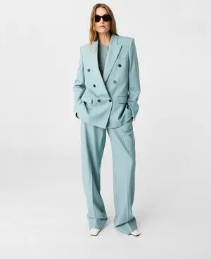 Stella McCartney Pleated Straight-leg Trousers - New Celadon