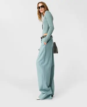 Stella McCartney Pleated Straight-leg Trousers - New Celadon