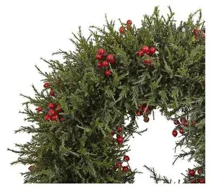 NEARLY NATURAL 20' Cedar Berry Wreath