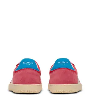Balmain Swan Suede And Nylon Trainers - Red