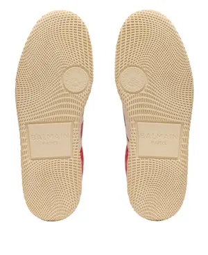 Balmain Swan Suede And Nylon Trainers - Red