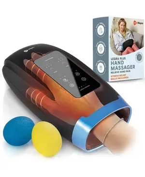 LIFEPRO Legra Hand Massager With Heat & Compression – Finger - Black