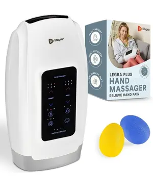 LIFEPRO Legra Hand Massager With Heat & Compression – Finger - White