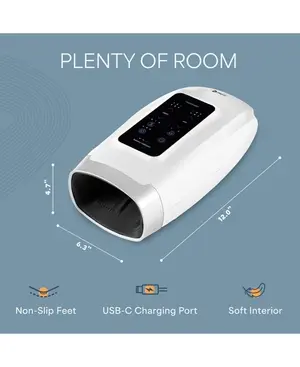 LIFEPRO Legra Hand Massager With Heat & Compression – Finger - White