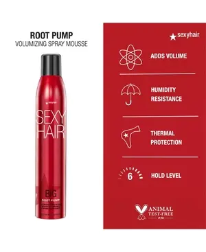 SEXY HAIR Big Root Pump Volumizing Spray Mousse 10oz - Red