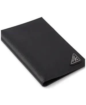 Prada Saffiano Leather Passport Holder - Black