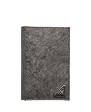 Prada Saffiano Leather Passport Holder - Grey