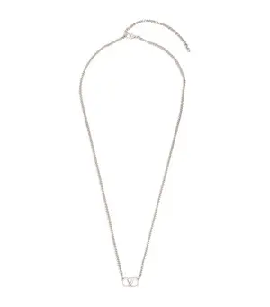 Valentino Garavani Vlogo Signature Pendant Necklace - White