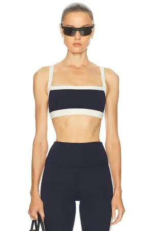 Splits59 Monah Rigor Bra In Black - Indigo & Creme