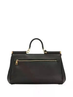 Dolce & Gabbana Medium Sicily Logo-plaque Tote Bag - Black