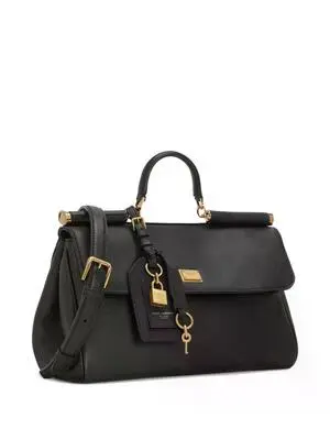 Dolce & Gabbana Medium Sicily Logo-plaque Tote Bag - Black