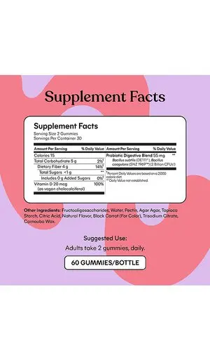 LEMME Fiber & Probiotic Gummies - N,a