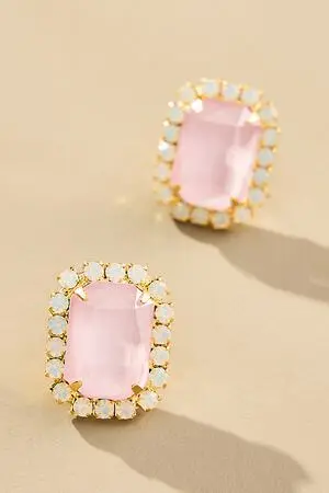 THE PINK REEF Neon Gem Stud Earrings - Blush Pink