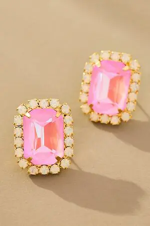 THE PINK REEF Neon Gem Stud Earrings - Pink
