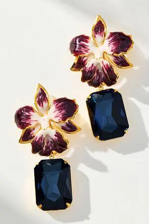 THE PINK REEF Vanilla Jewel Drop Earrings - Purple