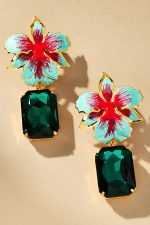 THE PINK REEF Vanilla Jewel Drop Earrings - Turquoise