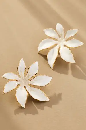 THE PINK REEF Tropic Post Earrings - White