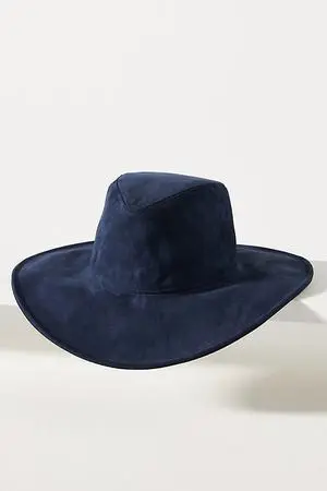 San Diego Hat Pioneer Faux-suede Fedora - Navy